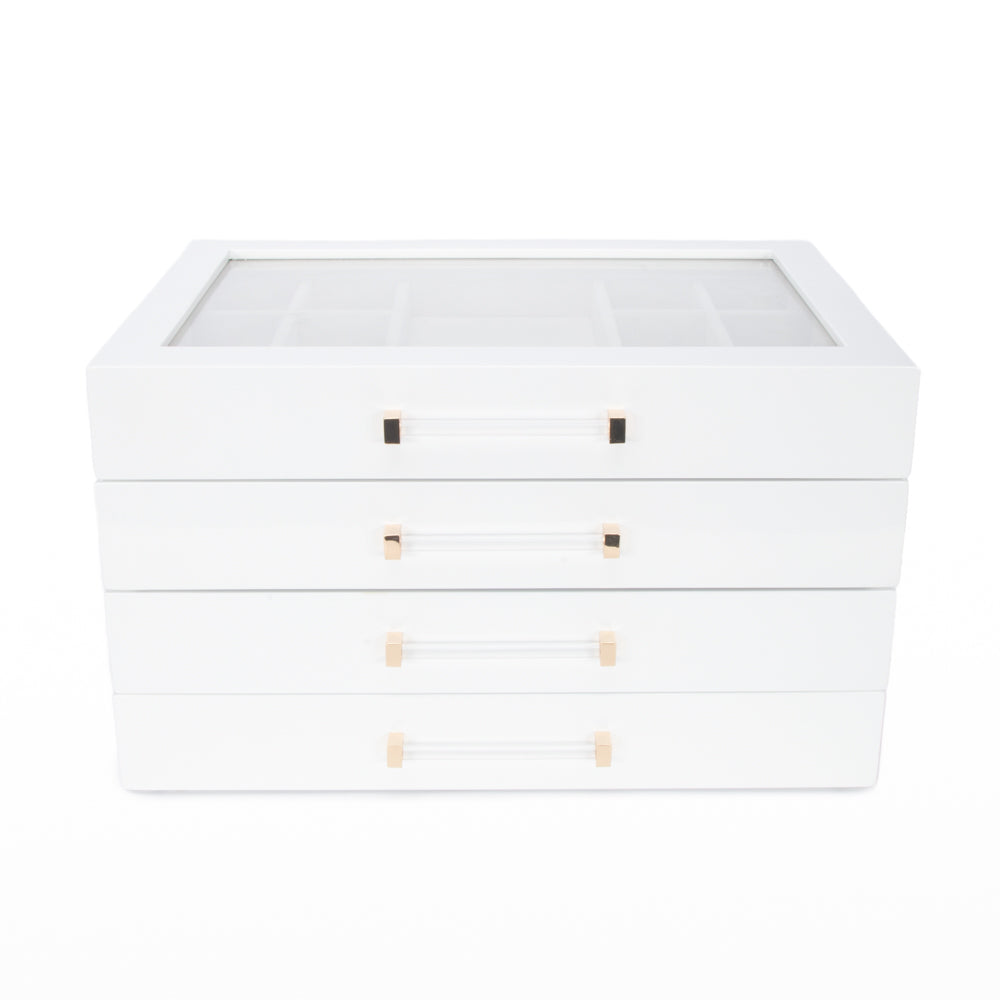 Kendall 4 Clear Lid Jewelry Box | Brouk & Co.